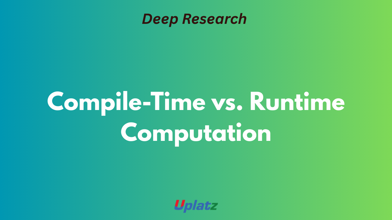The Compiler as Co-processor: A Deep Analysis of Compile-Time vs. Runtime Computation in Modern ...
