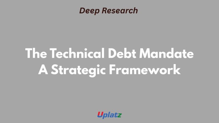 The Technical Debt Mandate: A Strategic Framework for Measurement ...